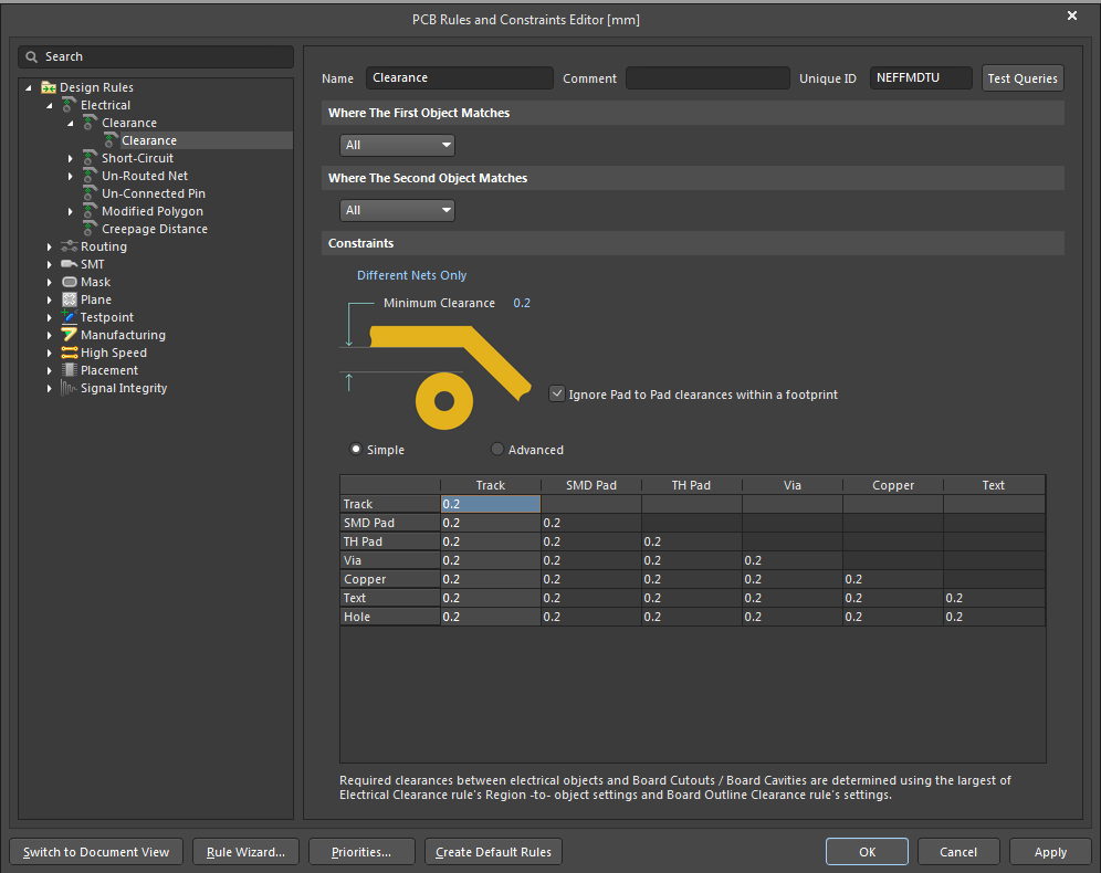Defining Rules for a PCB | Altium App StartPage